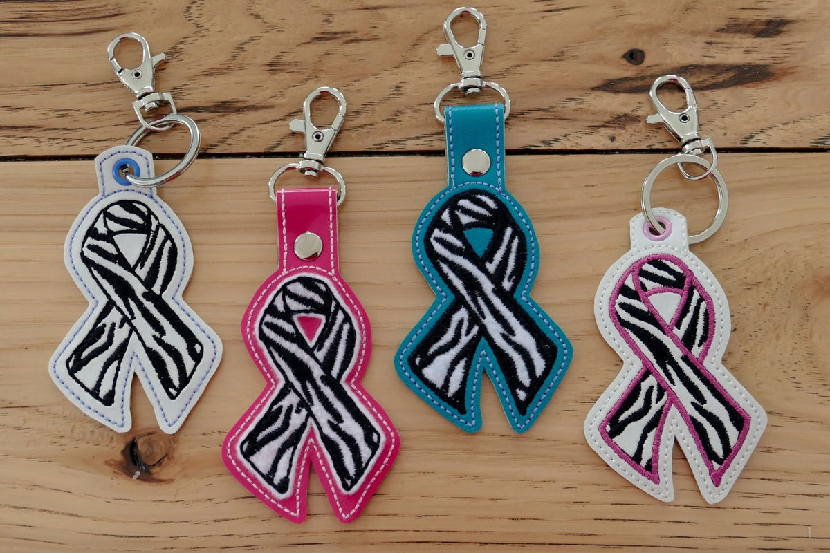 DIGITAL FILE - 4x4 hoop - Zebra Rare Disease - EDS Awareness Ribbon ...